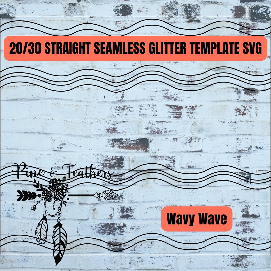 Wavy Wave Tumbler Template for 20 or 30oz Skinny Straight SVG, Glitter ...