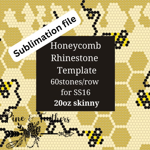 Honeycomb Rhinestone Sublimation Template 60 Stones 20oz SS16 - Etsy