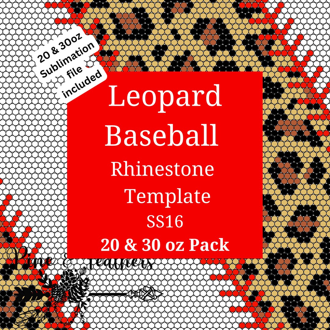 Leopard Baseball Sublimation Rhinestone Templates 20 and 30oz SS16 - Etsy