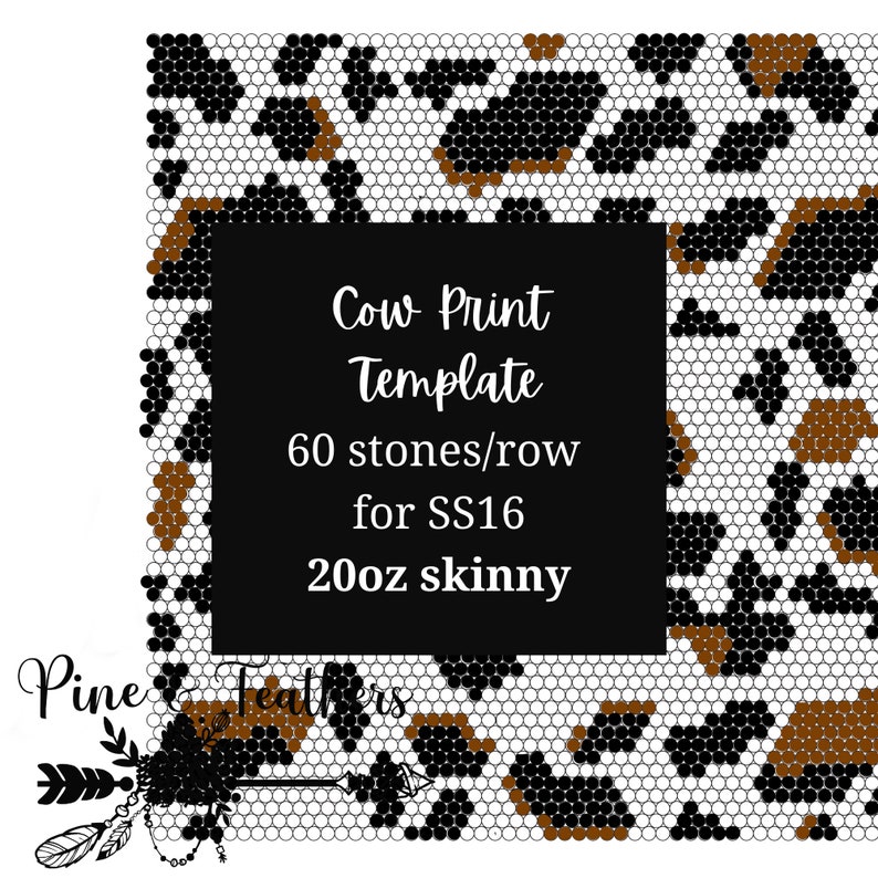 Honeycomb Cow Print Rhinestone Template 60 Stones 20oz SS16 - Etsy