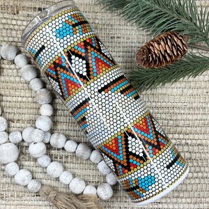 Southwest Feathers Rhinestone Pattern Sublimated Tumbler SS16, 20oz ...