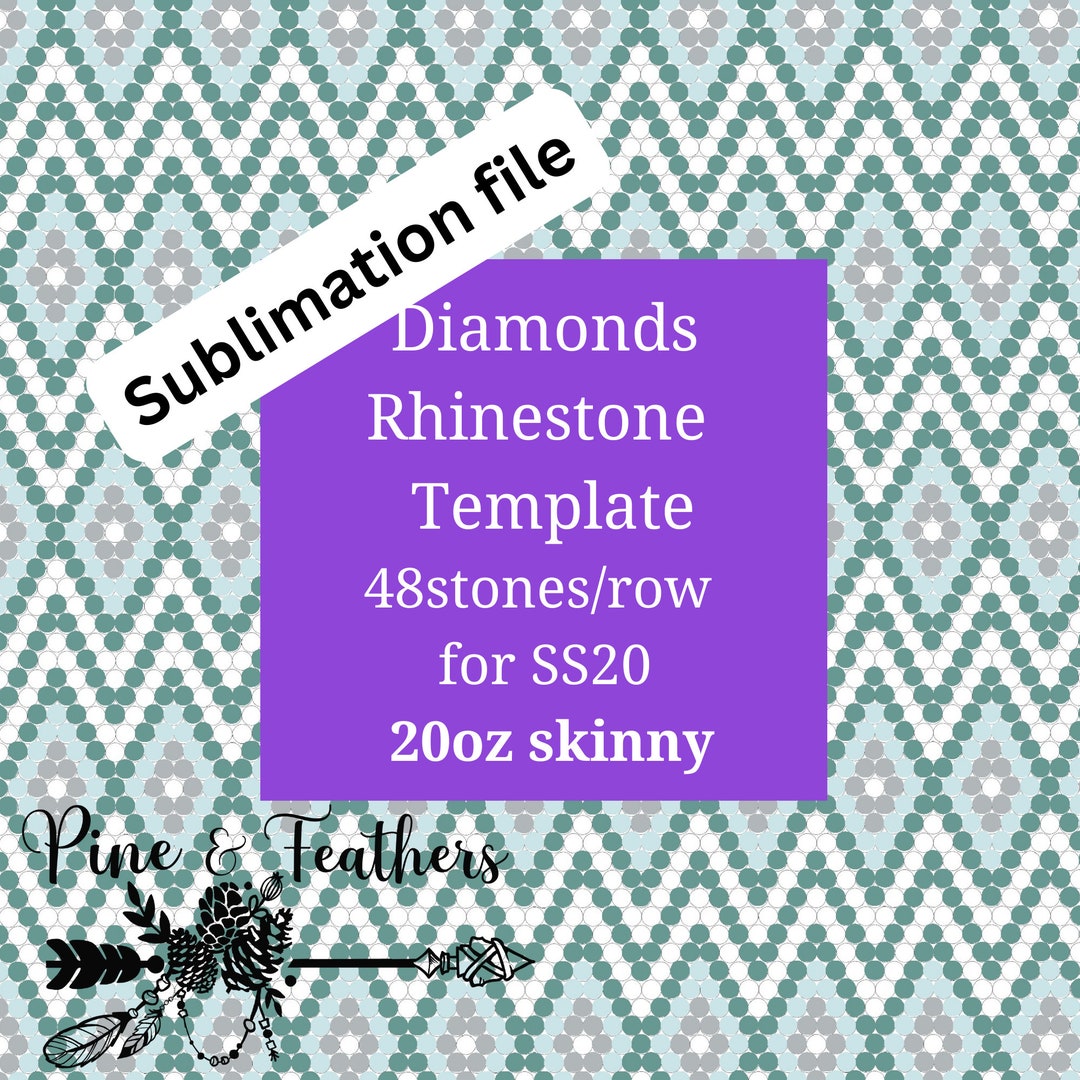 Diamonds Rhinestone Sublimation Template 48 Stones per Row SS20 - Etsy