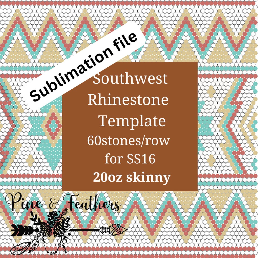 Southwest Rhinestone Sublimation Template 60 Stones 20oz SS16 - Etsy