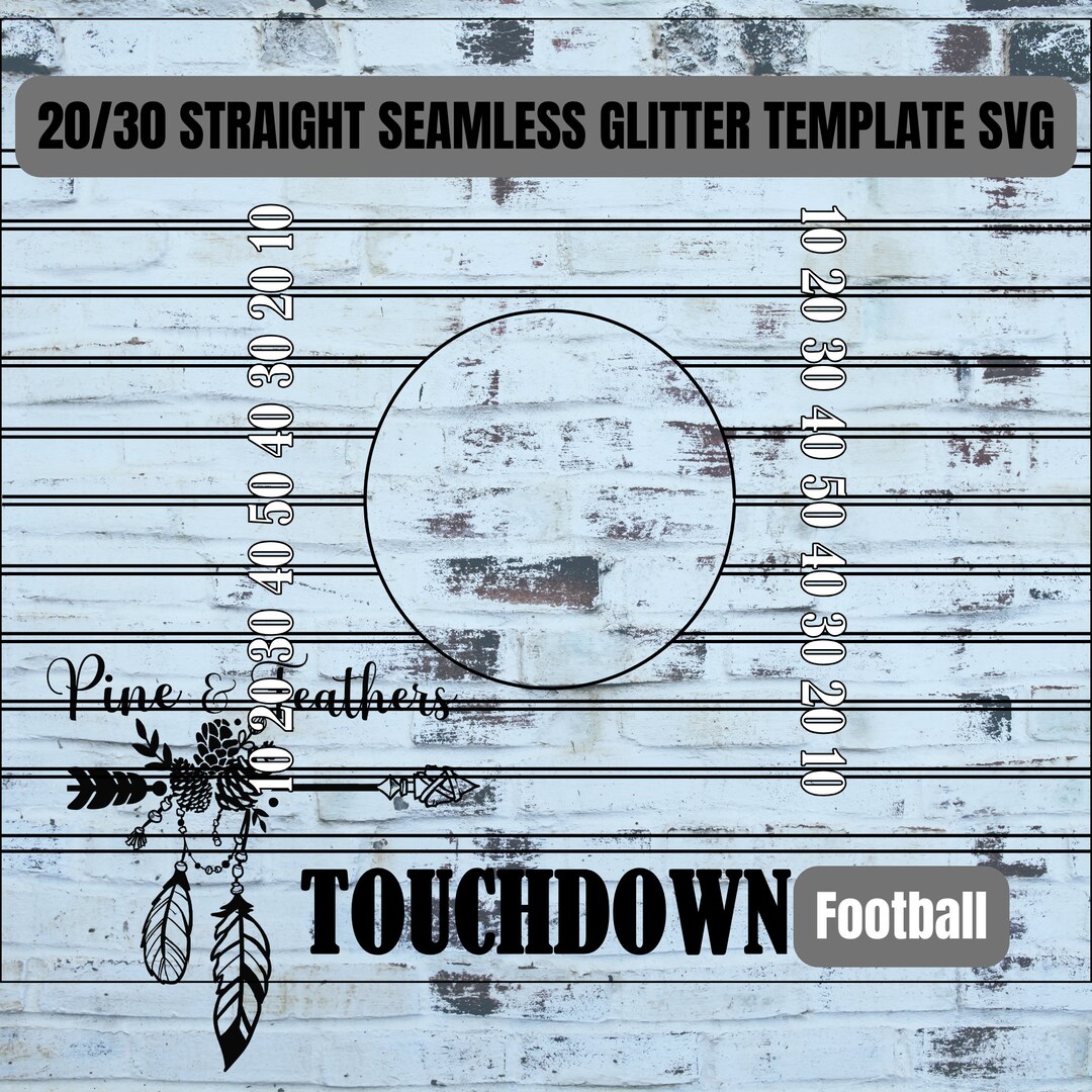 Football Tumbler Template for 20 or 30oz Skinny Straight SVG, Glitter ...