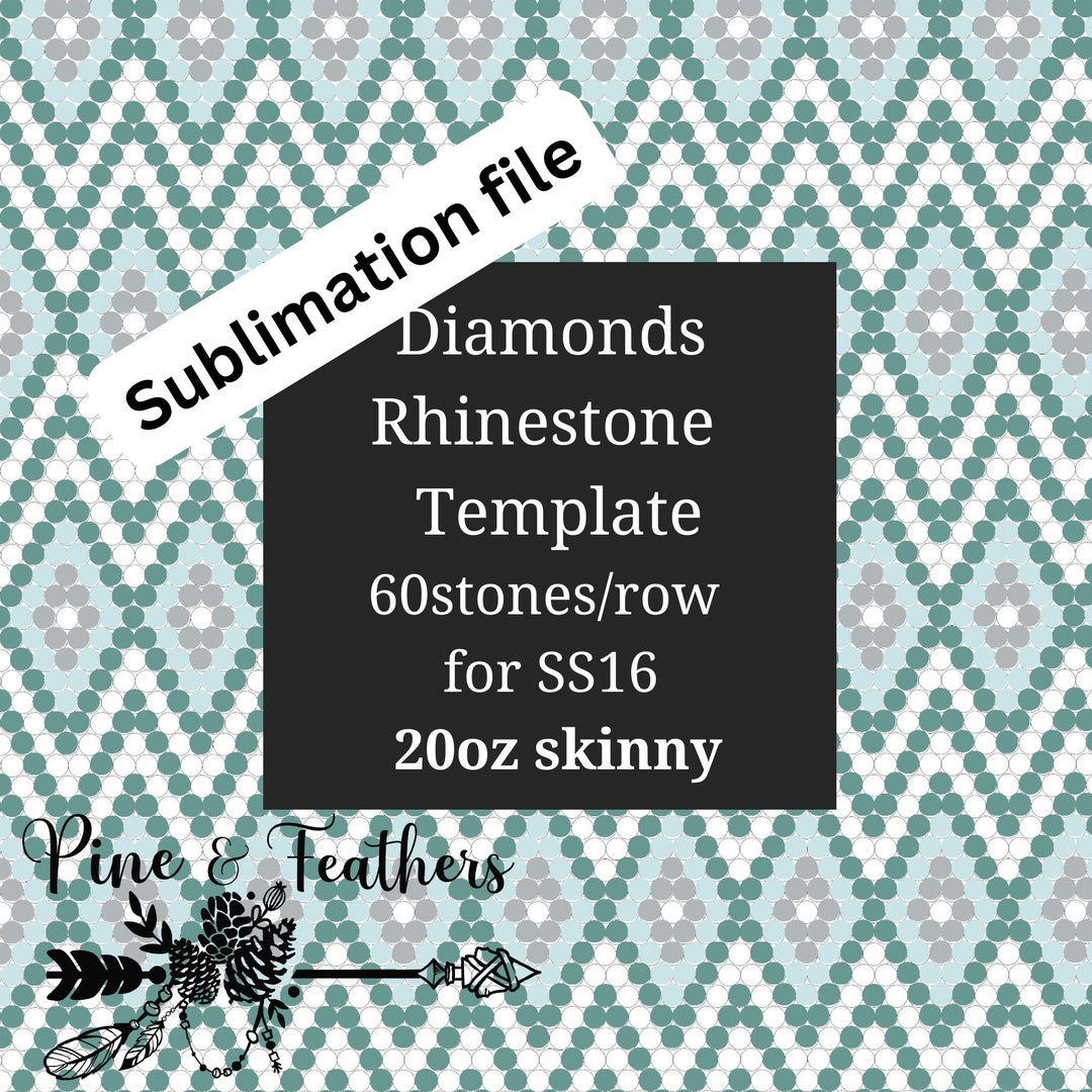 Diamonds Rhinestone Sublimation Template 60 Stones 20oz SS16 - Etsy