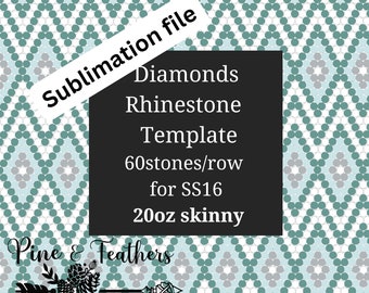 Valentine Argyle Sublimation Rhinestone Template 60 Stones 20oz SS16 - Etsy