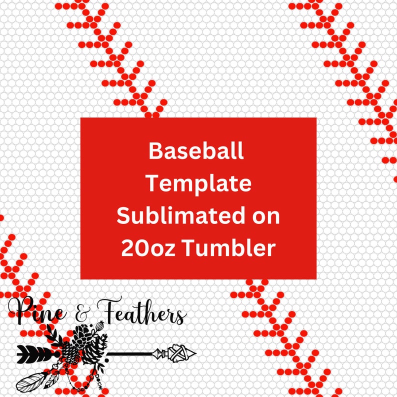 Baseball Rhinestone Pattern Sublimated Tumbler SS16 or SS20, 20oz ...