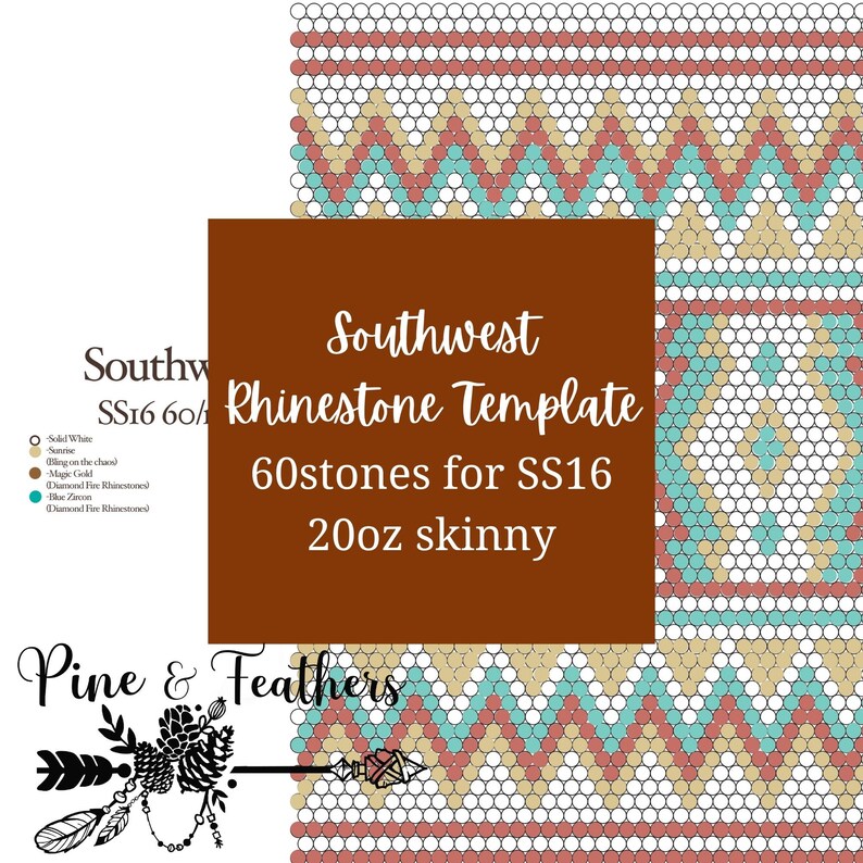 Southwest Rhinestone Template 60 Stones per Row SS16 - Etsy