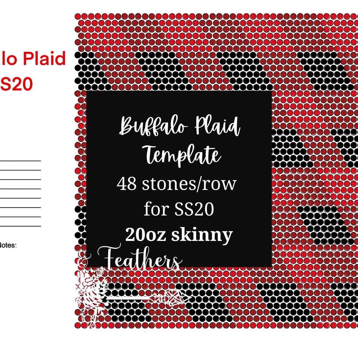 Buffalo Plaid Rhinestone Template 48 Stones 20oz SS20 - Etsy