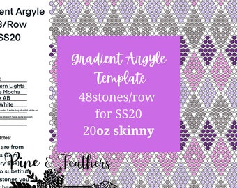 Gradient Argyle Rhinestone Template 49 Stones per Row SS20 - Etsy