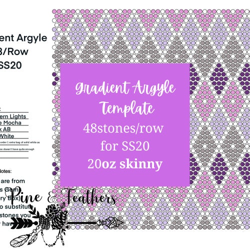 Gradient Argyle Rhinestone Template 49 Stones per Row SS20 - Etsy