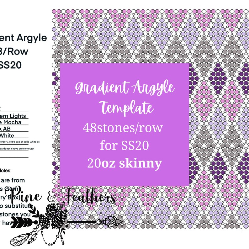 Gradient Argyle Rhinestone Template 48 Stones per Row SS20 - Etsy