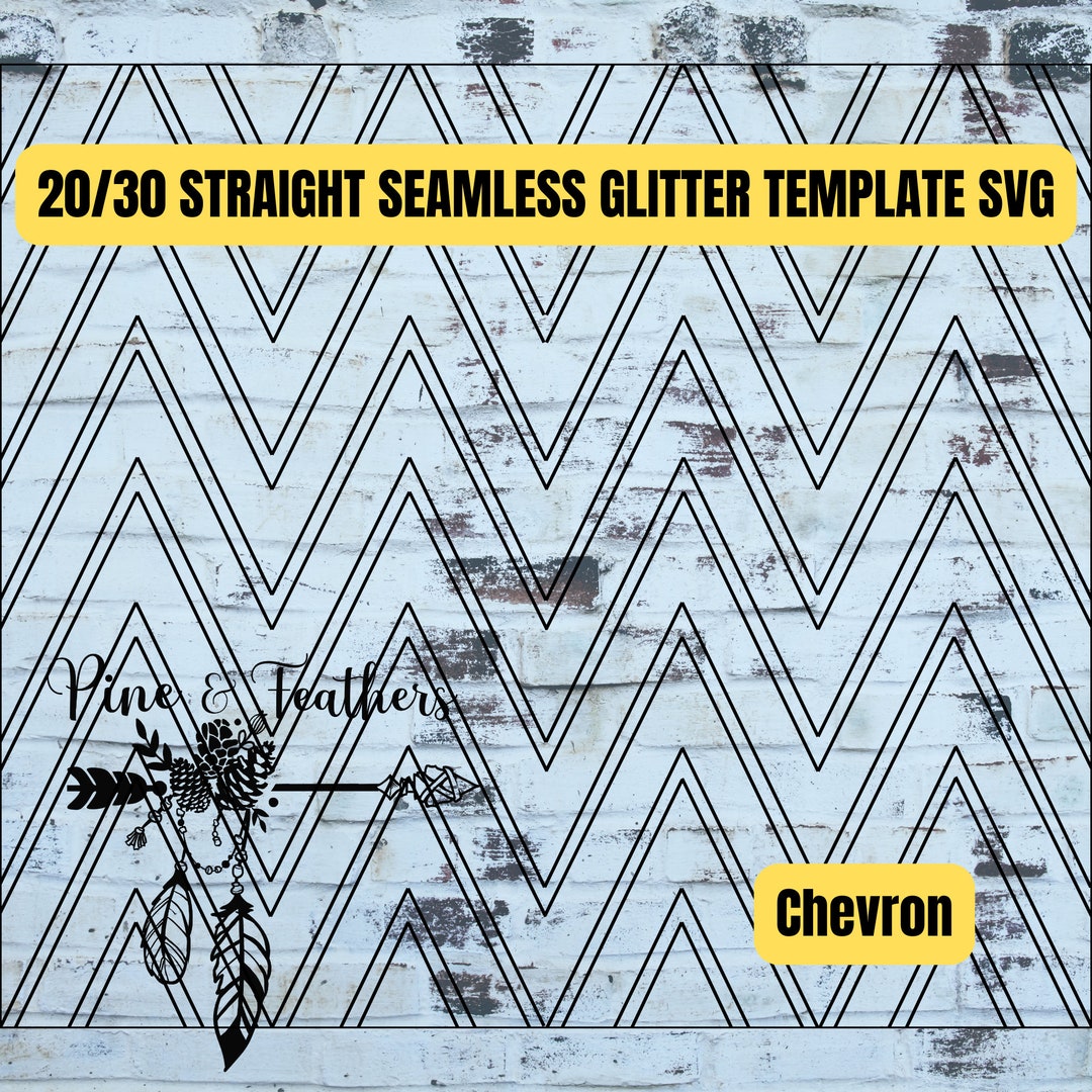 Chevron Tumbler Template for 20 or 30oz Skinny Straight SVG, Glitter ...
