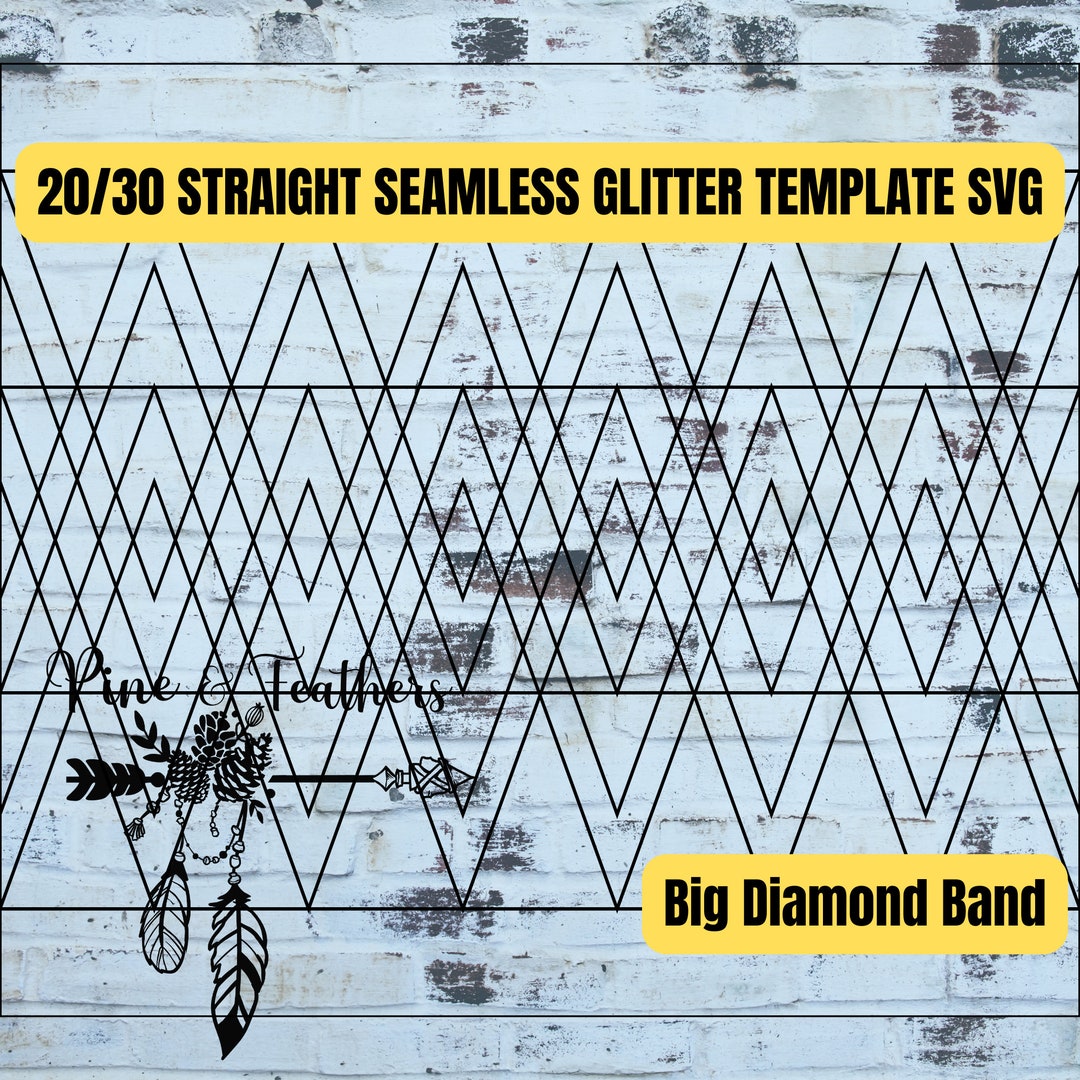 Big Diamond Band Tumbler Template for 20 or 30oz Skinny Straight SVG ...