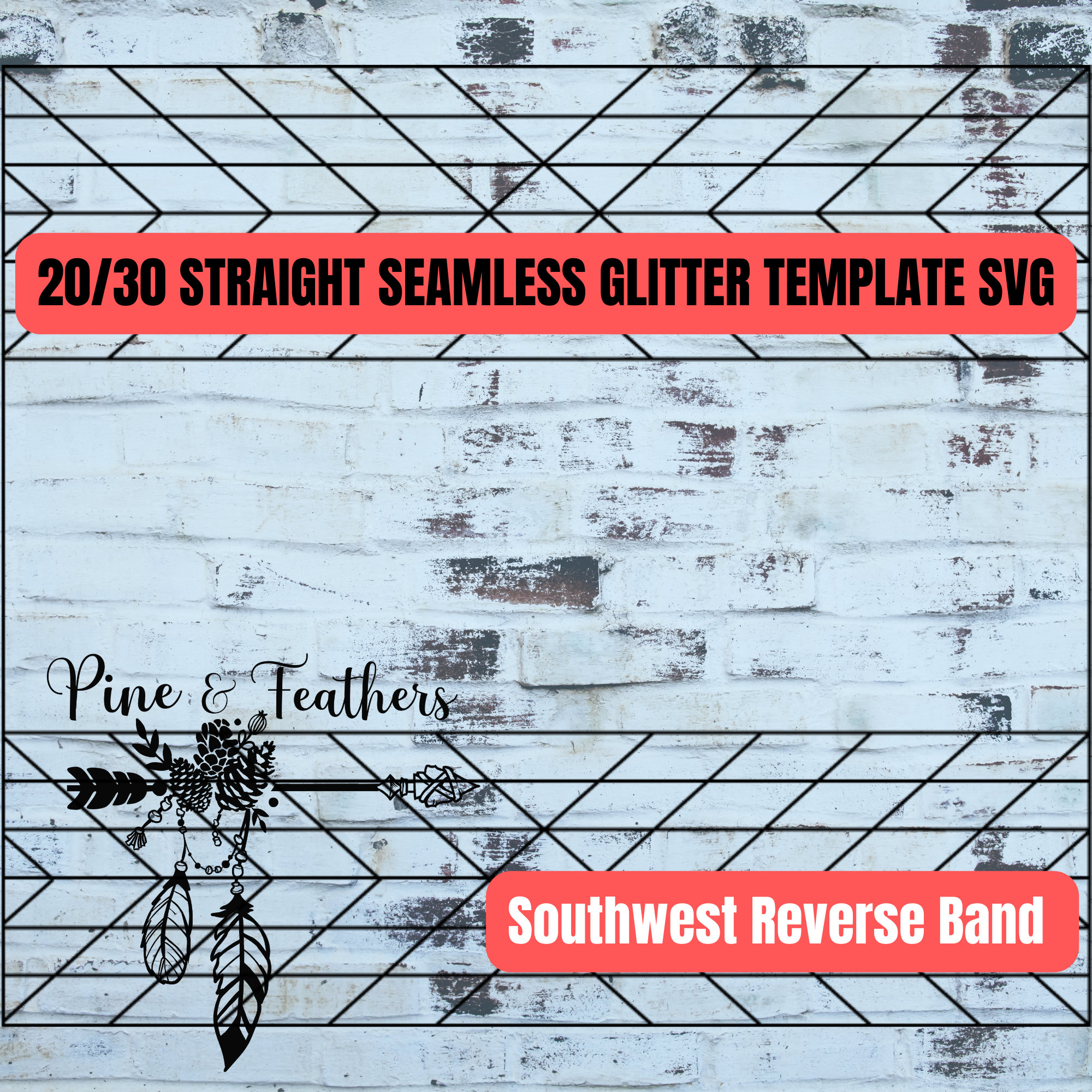 Southwest Reverse Band Tumbler Template for 20 or 30oz Skinny Straight ...