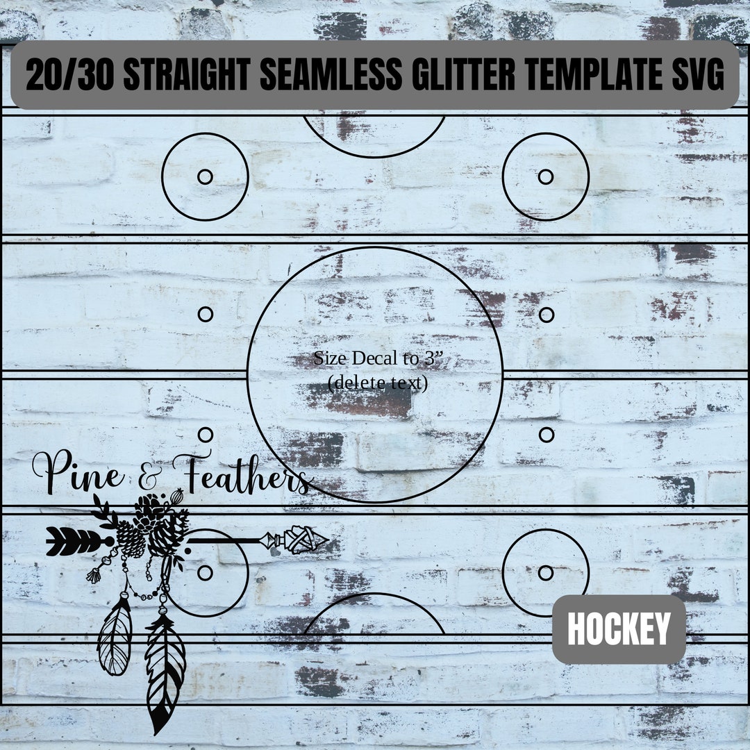 Hockey Tumbler Template for 20 or 30oz Skinny Straight SVG, Glitter ...