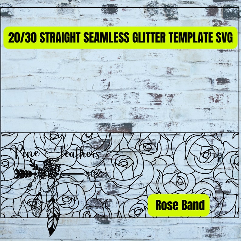 Plantilla de vaso de banda rosa para SVG recto delgado de 20 o 30 oz ...