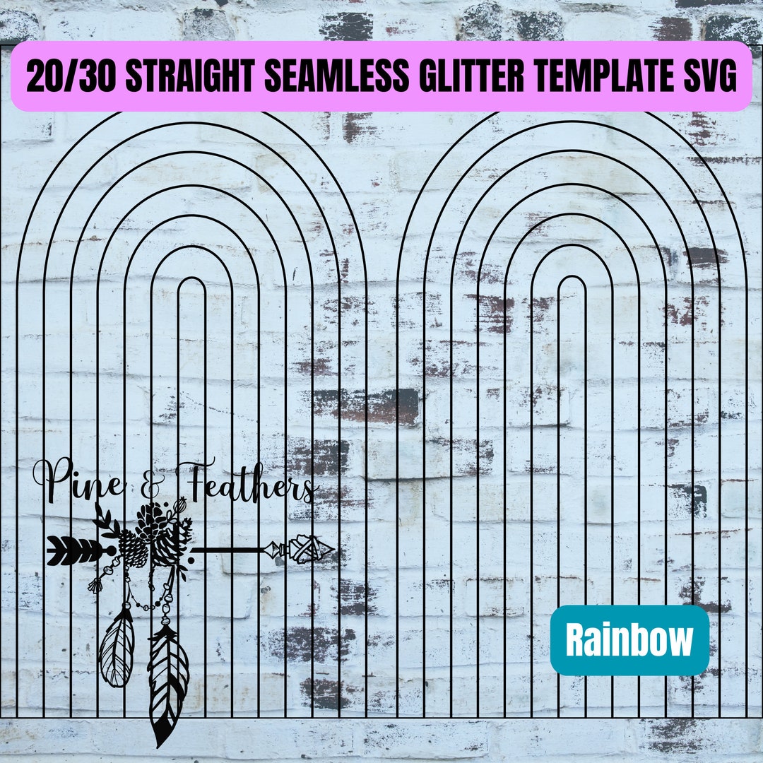 Rainbow Tumbler Template With Offset for 20 or 30oz Skinny Straight SVG ...