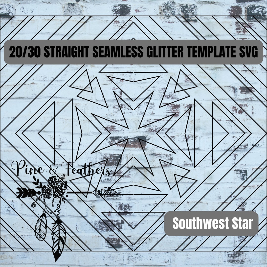 Southwest Star Tumbler Template for 20 or 30oz Skinny Straight SVG ...