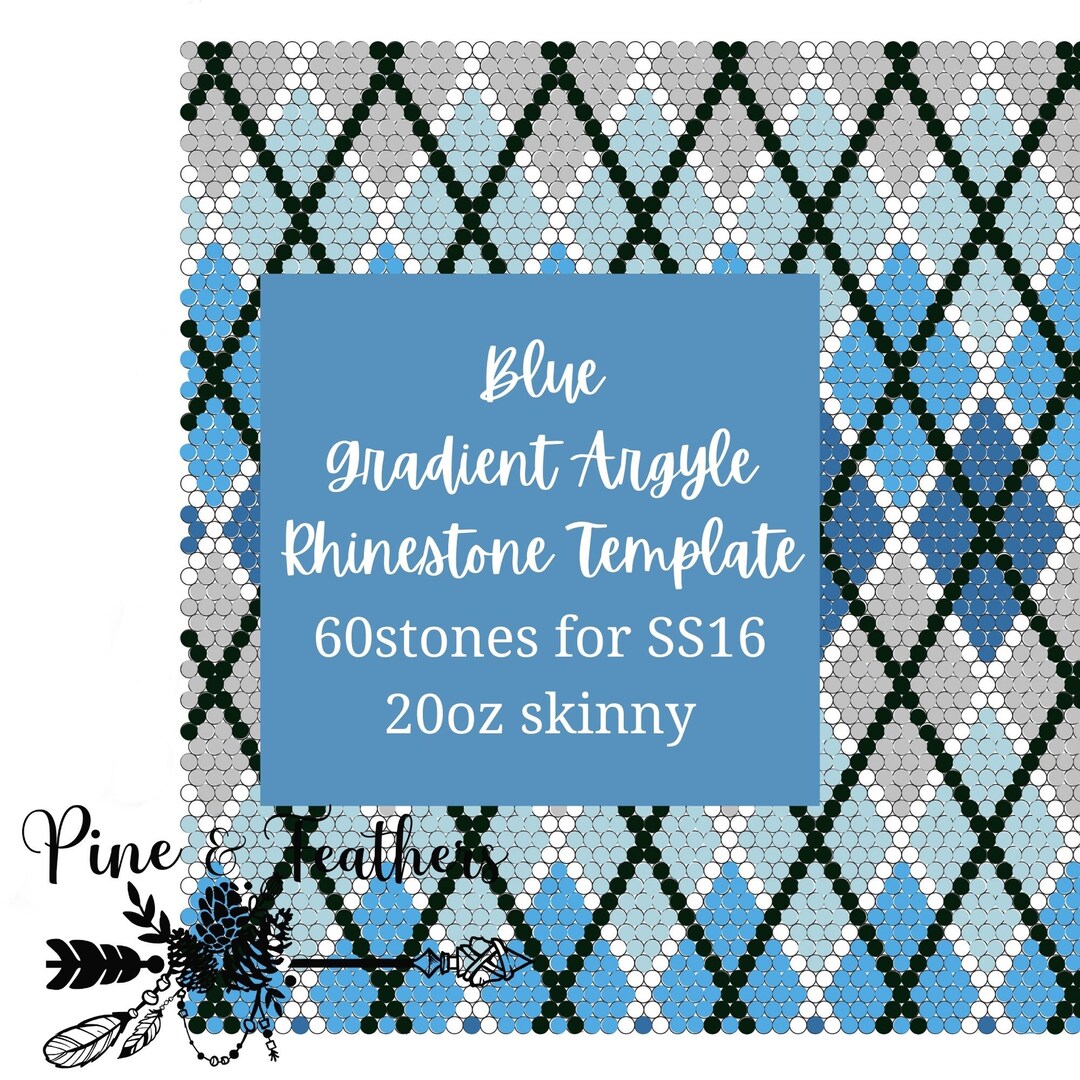 Blue Gradient Argyle Rhinestone Template 60 Stones 20oz SS16 - Etsy
