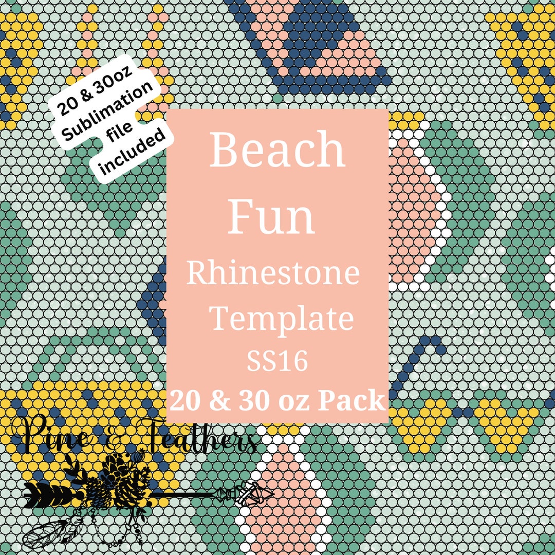 Summer Fun Rhinestone Template Pack SS16 Including 20 & 30oz ...