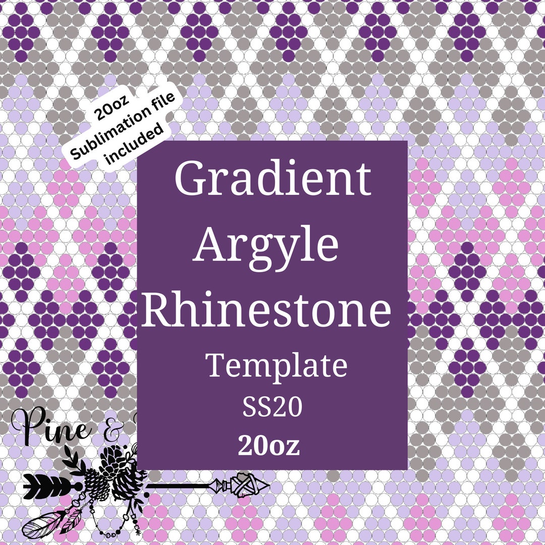 Gradient Argyle Rhinestone Template 49 Stones per Row SS20 Sublimation ...