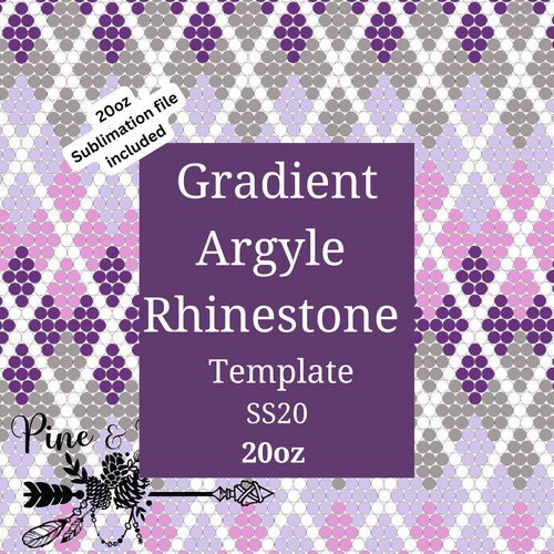 Gradient Argyle Rhinestone Template 54 Stones per Row SS20 for - Etsy