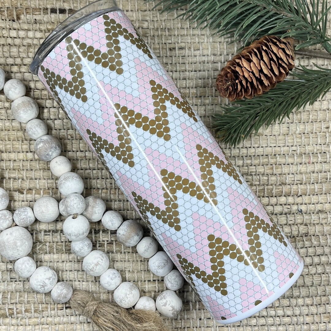 Chevron Rhinestone Pattern Sublimated Tumbler SS16 or SS20, 20oz Skinny ...