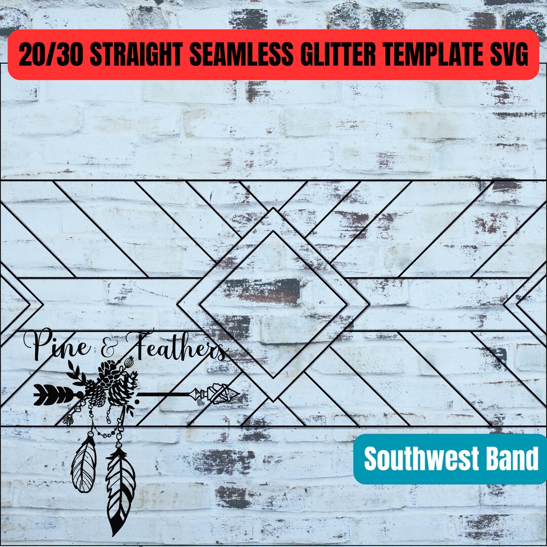 Southwest Band Tumbler Template for 20 or 30oz Skinny Straight SVG ...