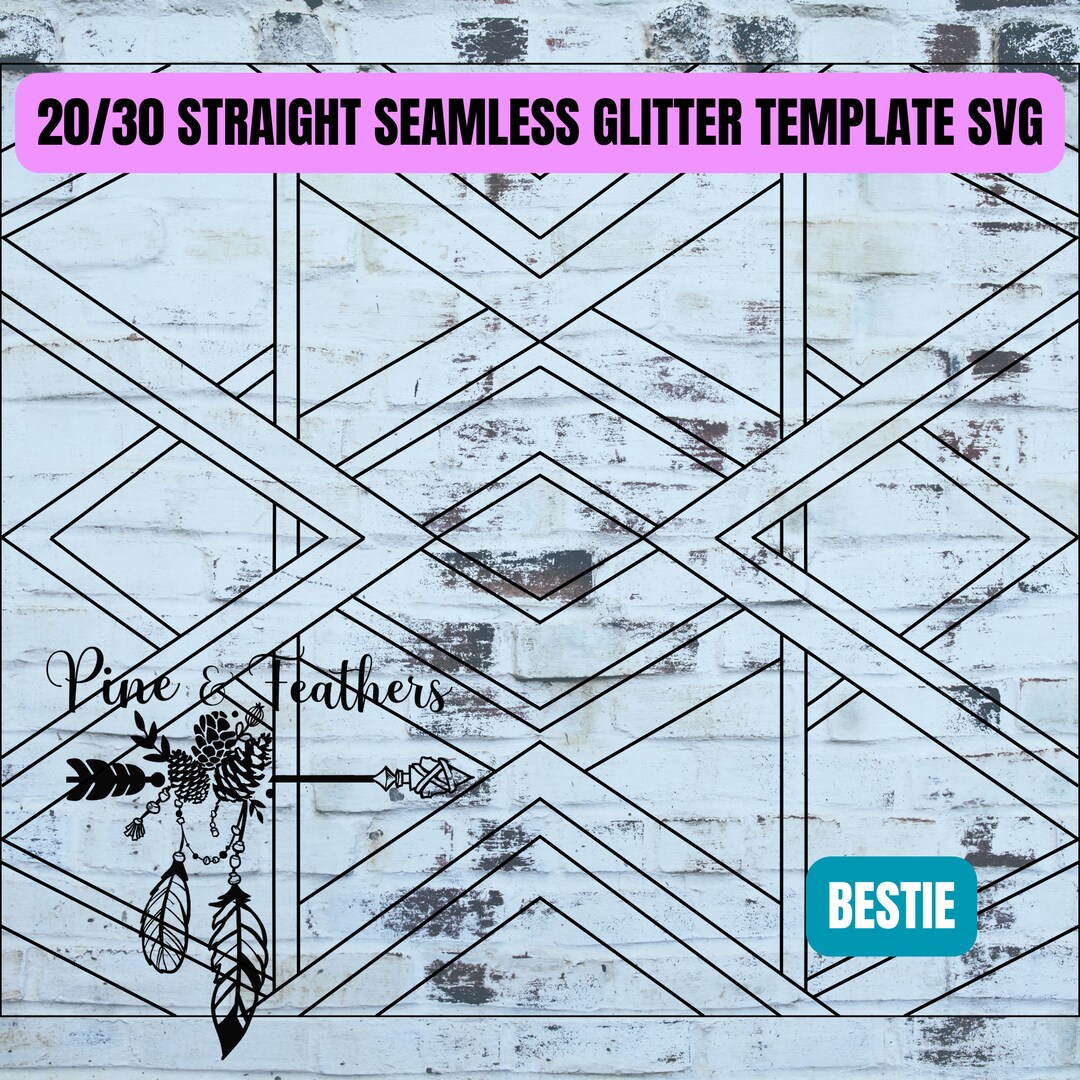 Bestie Tumbler Template for 20 or 30oz Skinny Straight SVG, Glitter ...
