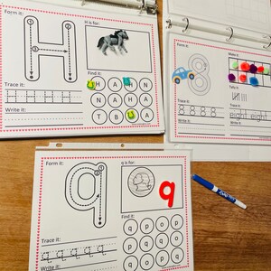 Alphabet & Number Workbook Bundle, Uppercase Lowercase Letters, Numbers ...