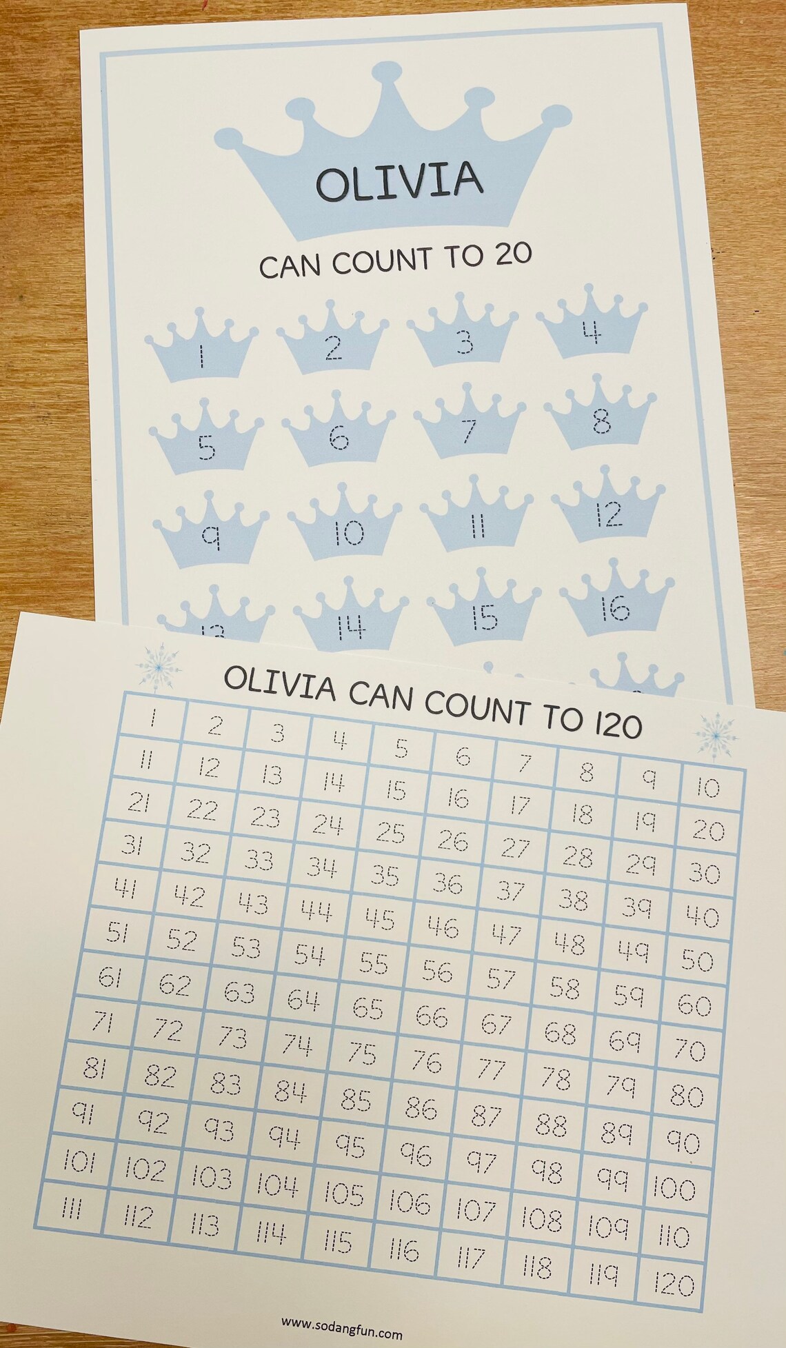 Personalized Hundreds Chart Kindergarten Math Snowflake and | Etsy