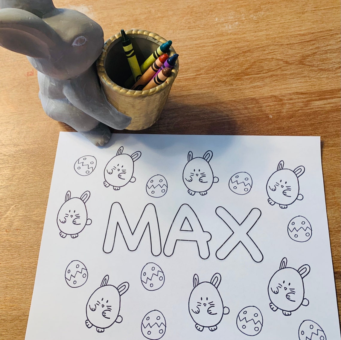 Personalized Easter Coloring Pages Spring Activity for Kids - Etsy