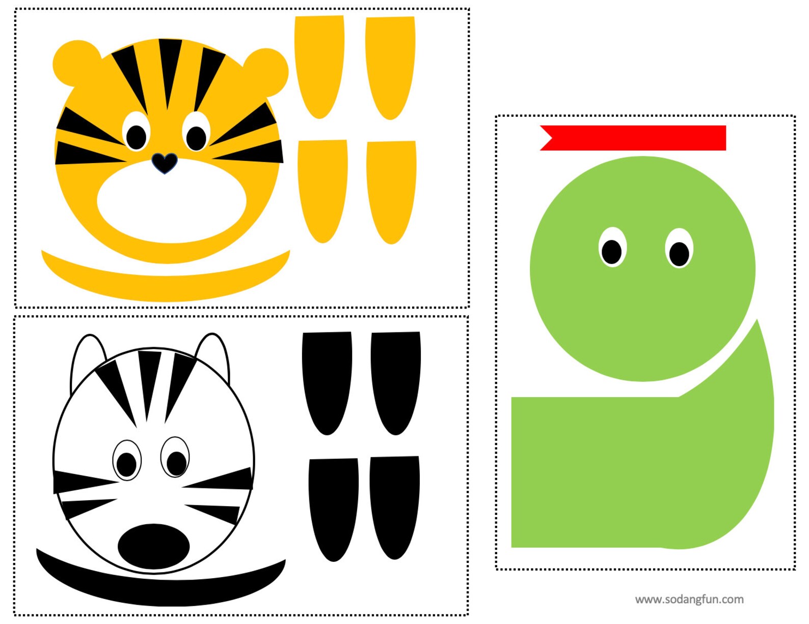 Skip Counting Tigers, Snakes, and Zebras, Math Craft, Multiplication ...