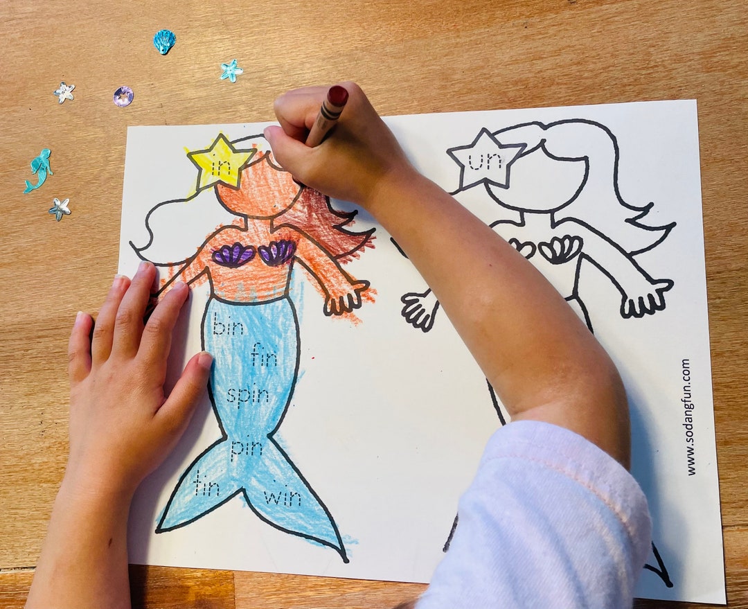 Word Families Mermaids Printable Activity, Kindergarten Worksheets ...