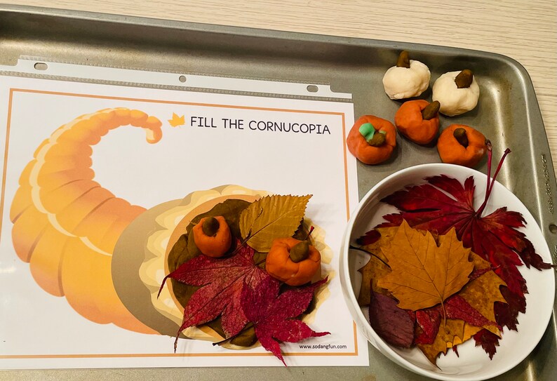 Thanksgiving Playdough Mats, Fall Counting Mats, Sensory Play Mats ...