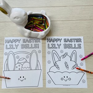 Personalized Easter Coloring Pages, Spring Activity for Kids, Printable ...