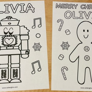 Personalized Christmas Coloring Pages, Printable Holiday Activity ...