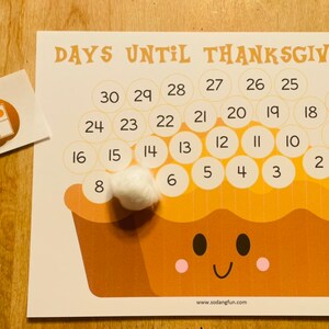 Thanksgiving Countdown, Thanksgiving Activity for Kids, Pumpkin Pie ...