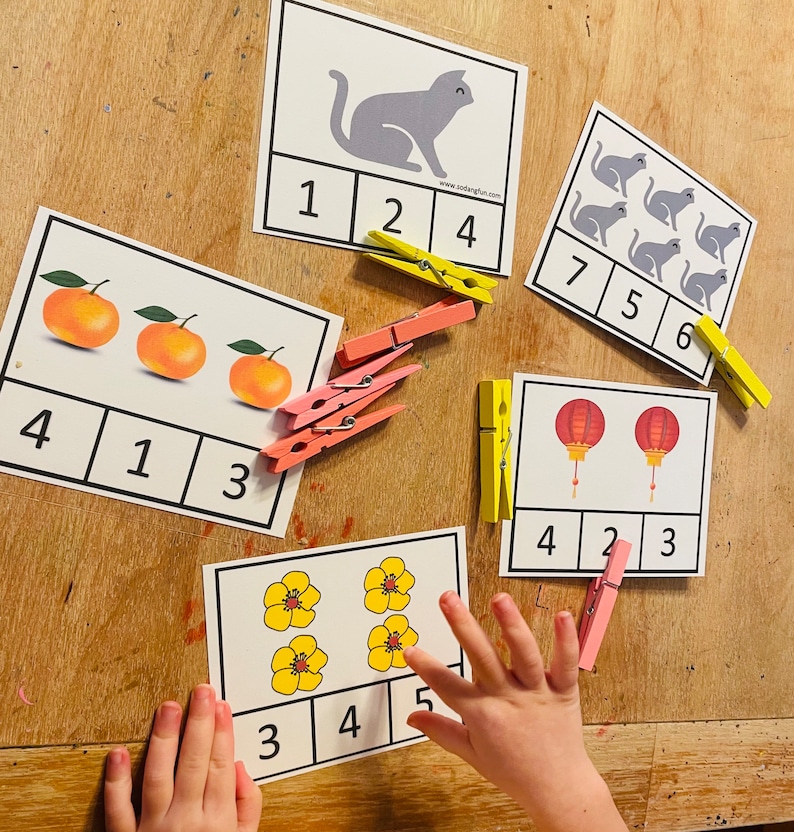 Lunar New Year I Spy and Count and Clip Cards 1-20 Year of - Etsy