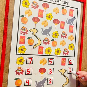 Lunar New Year I Spy and Count and Clip Cards 1-20 Year of - Etsy