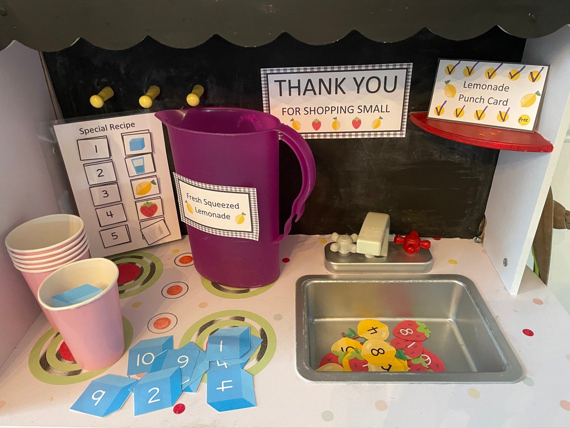 Lemonade Stand Dramatic Play, Pretend Menus, Printable Play Food ...