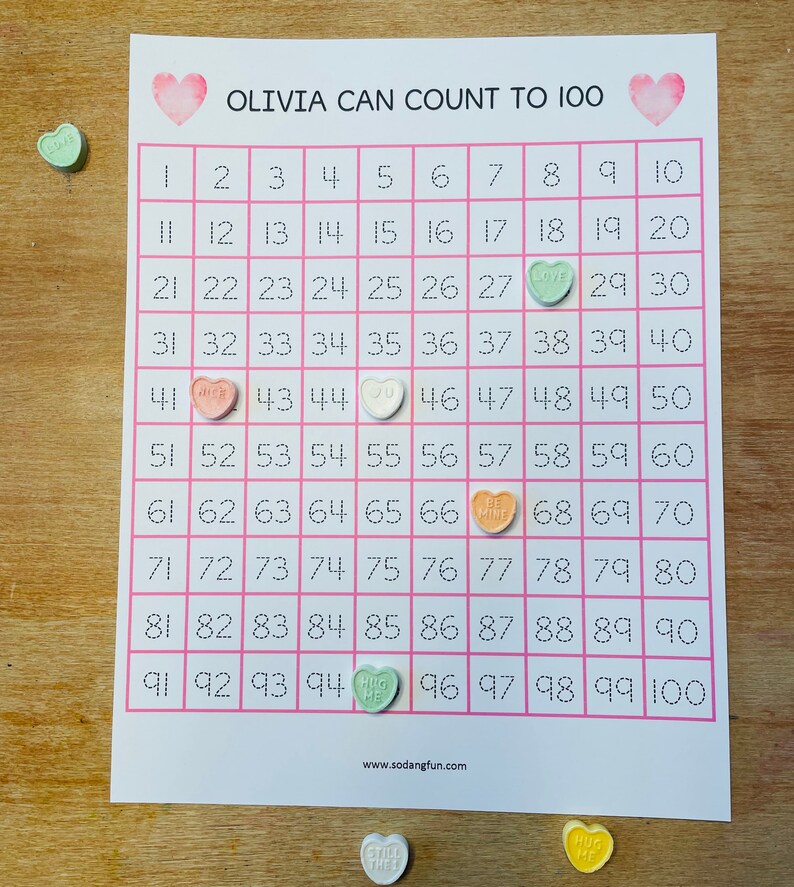 Personalized Hundreds Chart Trace and Count to 100 Trace and - Etsy