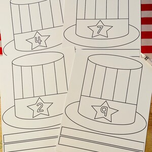 Uncle Sam Hat Craft, Patriotic Paper Hat, Americana Hat Craft, Fourth ...