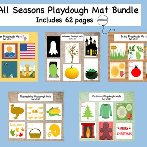 All Seasons Playdough Mat Bundle, All Holidays Play Dough Mats, Play ...
