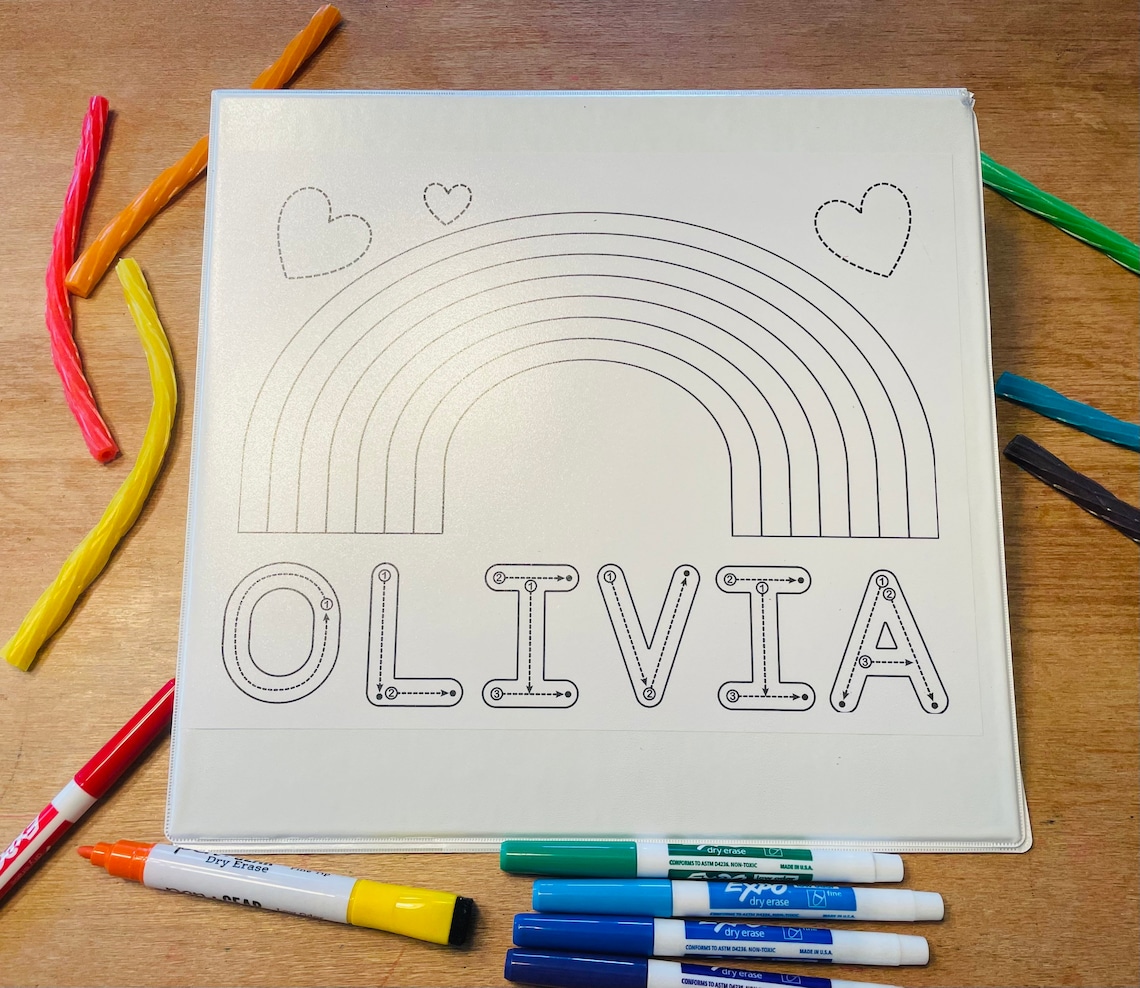 Rainbow Write Your Name Worksheets and Craft Personalized - Etsy
