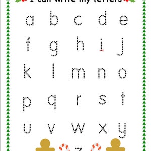 Personalized Christmas Tracing Worksheets, Name, Numbers, Shapes ...
