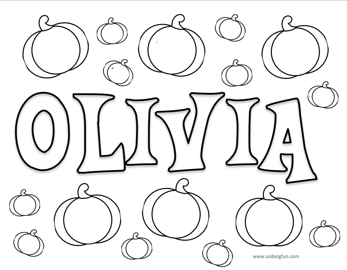 Personalized Halloween Coloring Pages | Etsy