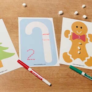 Winter Number Trace and Count Mats, Winter Math Mat, Counting Cards ...