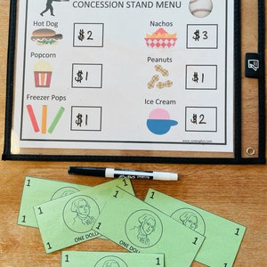 Baseball Concessions Stand Dramatic Play, Pretend Menu, Printable Play ...